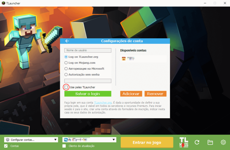 Como desativar o sistema de skin do TLauncher – AtlasFT